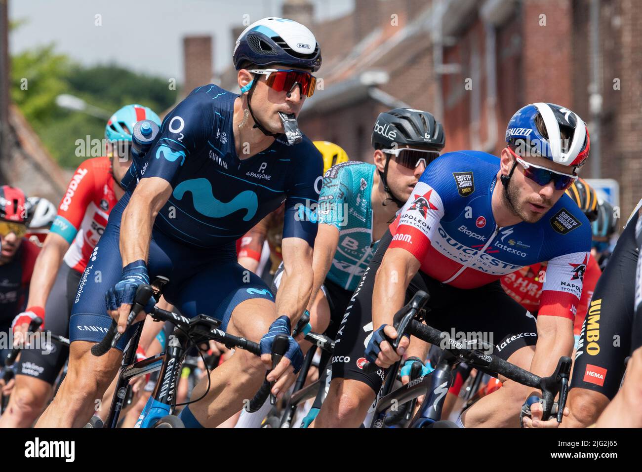 Spanish rider Imanol Erviti and French champion Florian Senechal ride ...