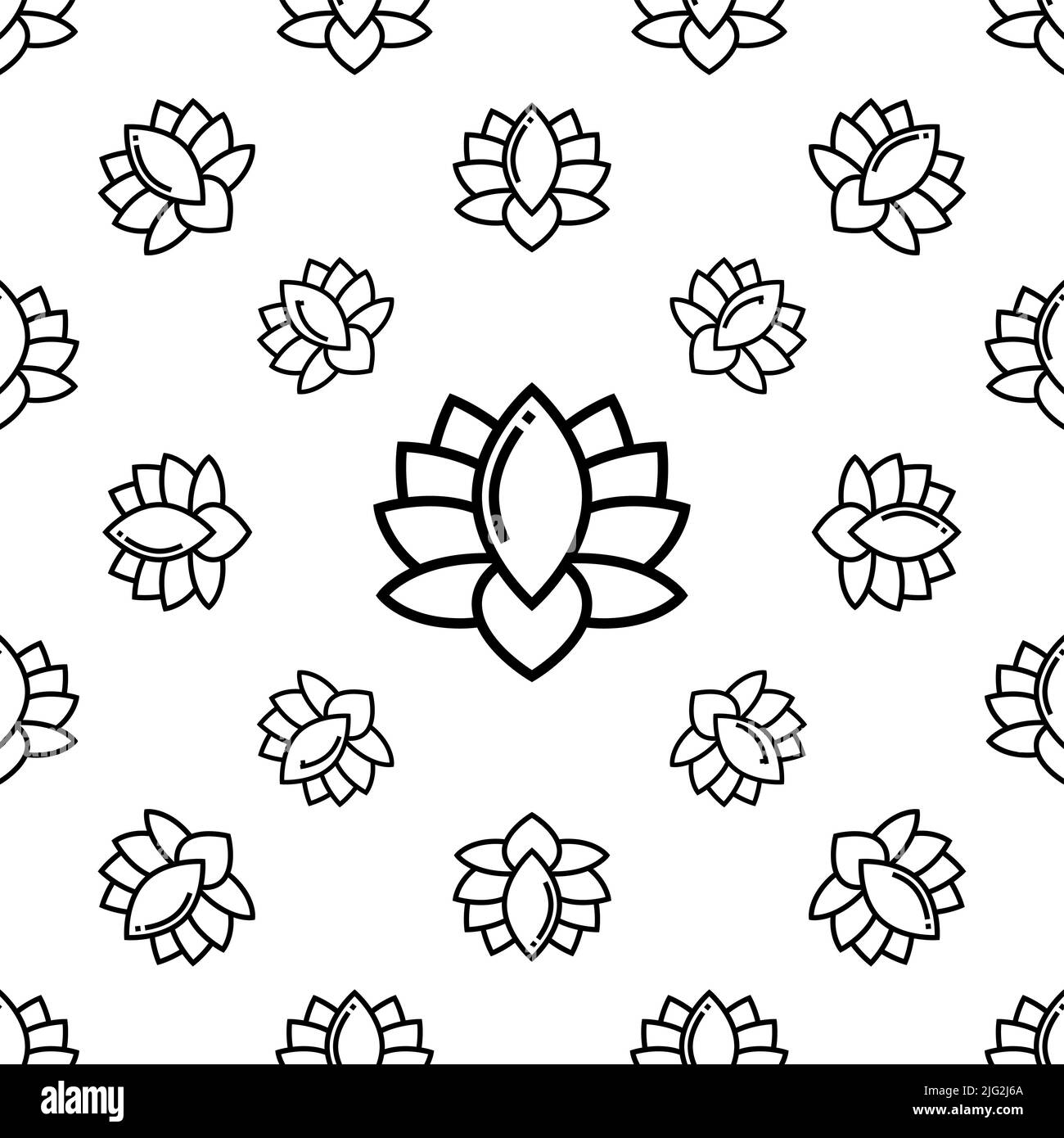 Lotus Icon Seamless Pattern, Lotus Flower Icon, Water Lily Aquatic ...
