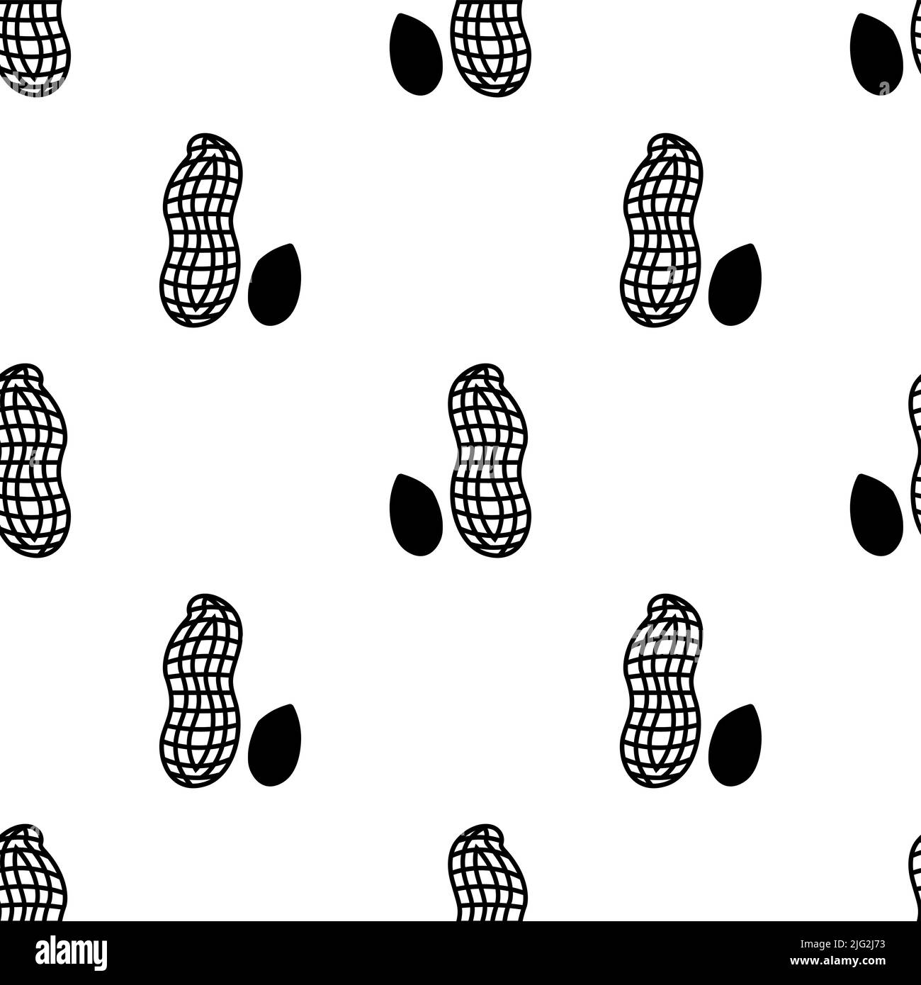 Peanut Icon Seamless Pattern, Groundnut Icon, Goober Icon, Monkey Nut ...