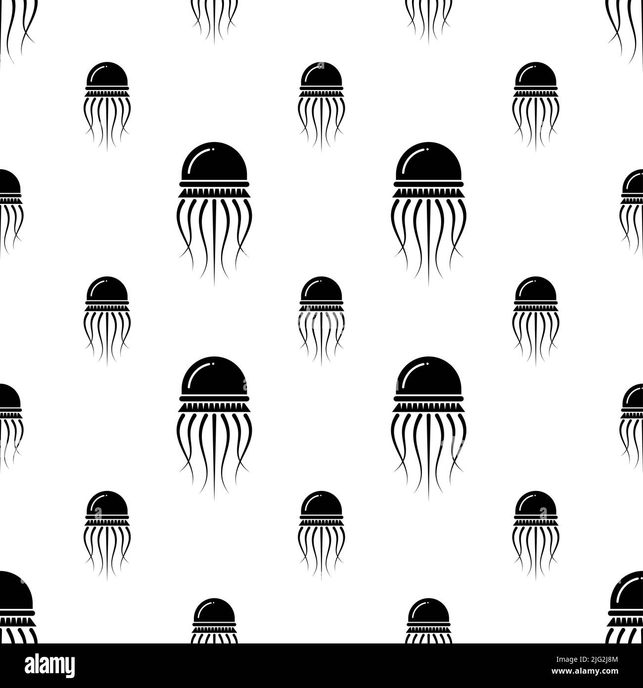 Jellyfish Icon Seamless Pattern, Sea Jellies Icon, Umbrella Shaped ...