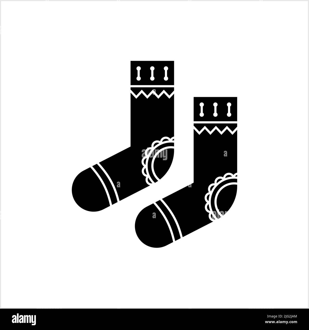 Socks Icon, Soft Material Cloth Worn On The Feet Vector Art ...