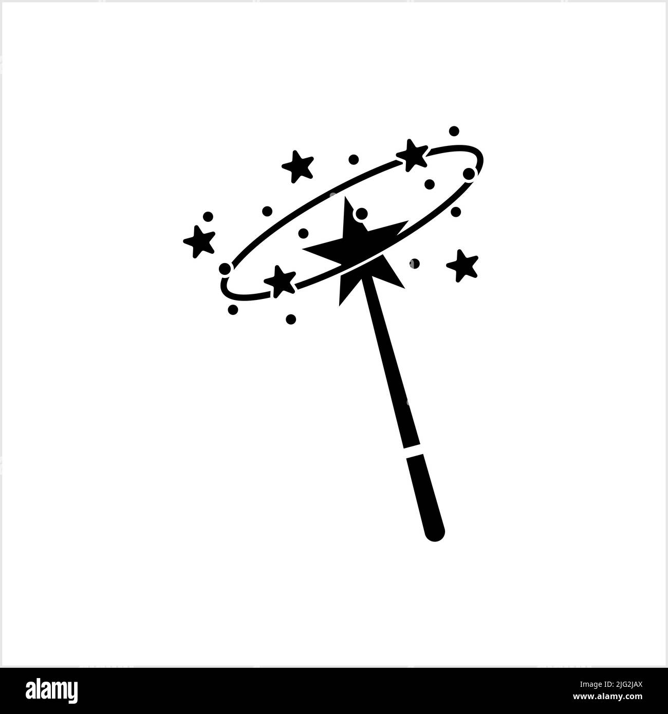 Magic Wand Icon, Stick, Rod With Supernatural Magical Powers Vector Art ...