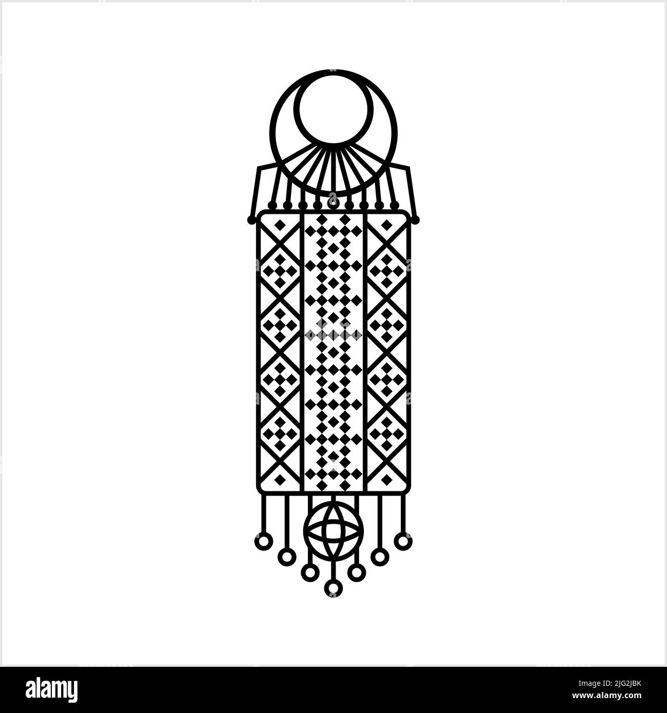 Macrame Icon, Knotted Decorative Form Of Textile Vector Art ...