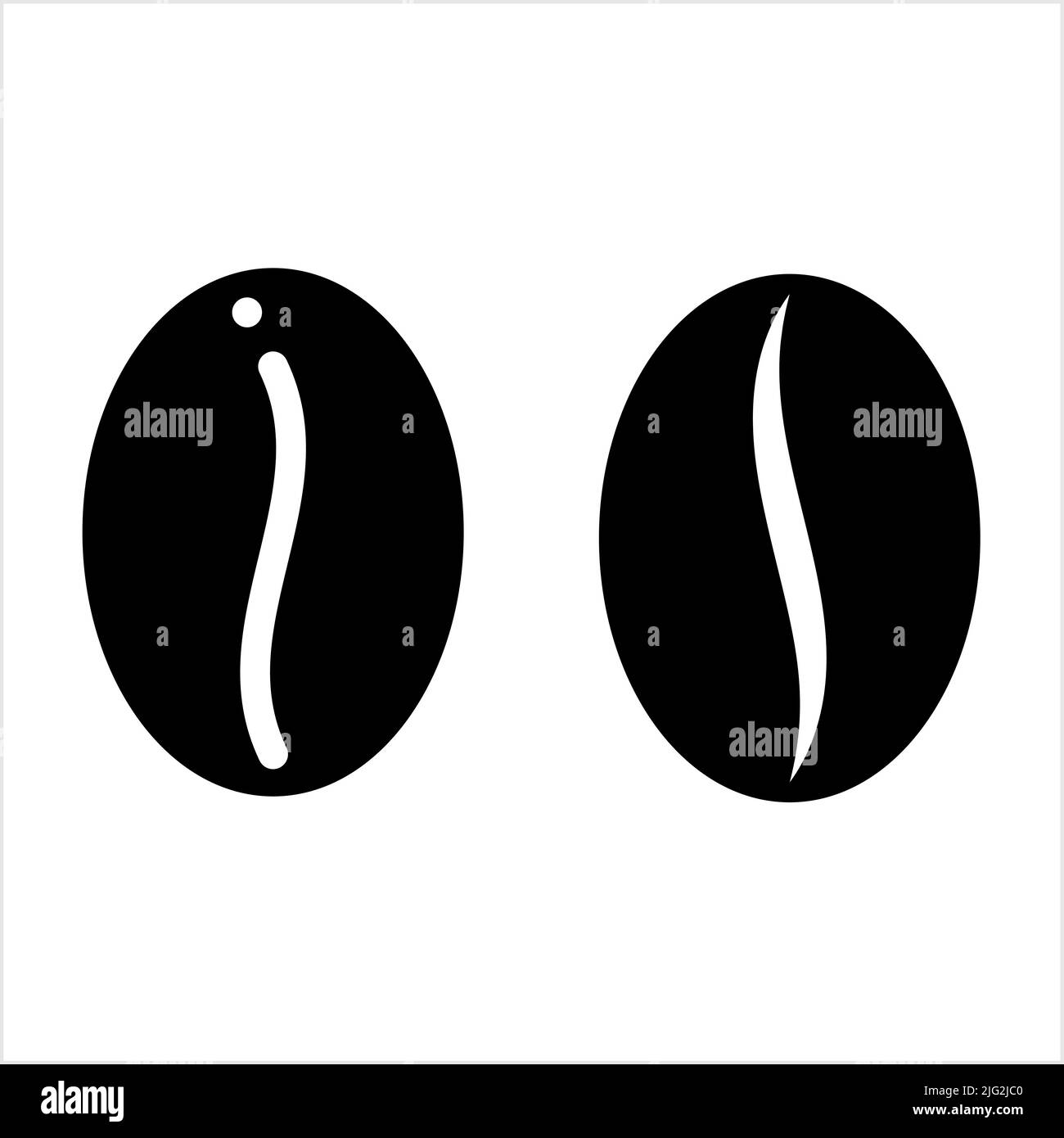 Coffee Bean Icon, Coffea Plant Seed, Stone Fruit Vector Art ...