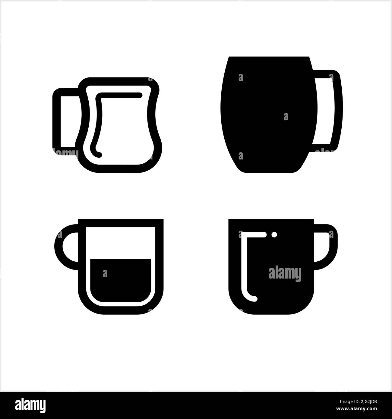 Tea Coffee Cup, Hot Beverage Mug With Handle Vector Art Illustration ...