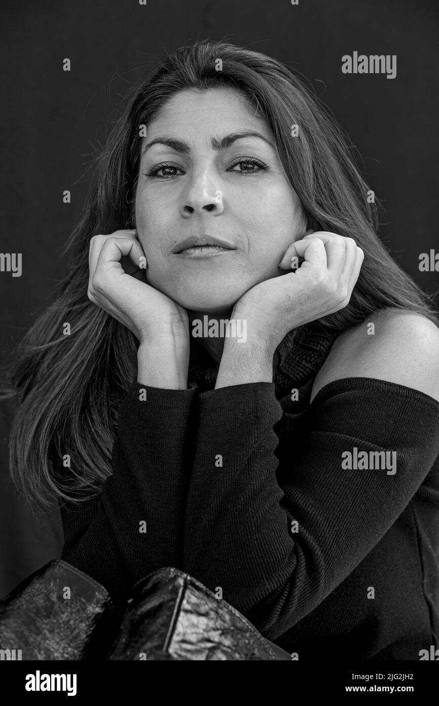 Serene expression Black and White Stock Photos & Images - Alamy