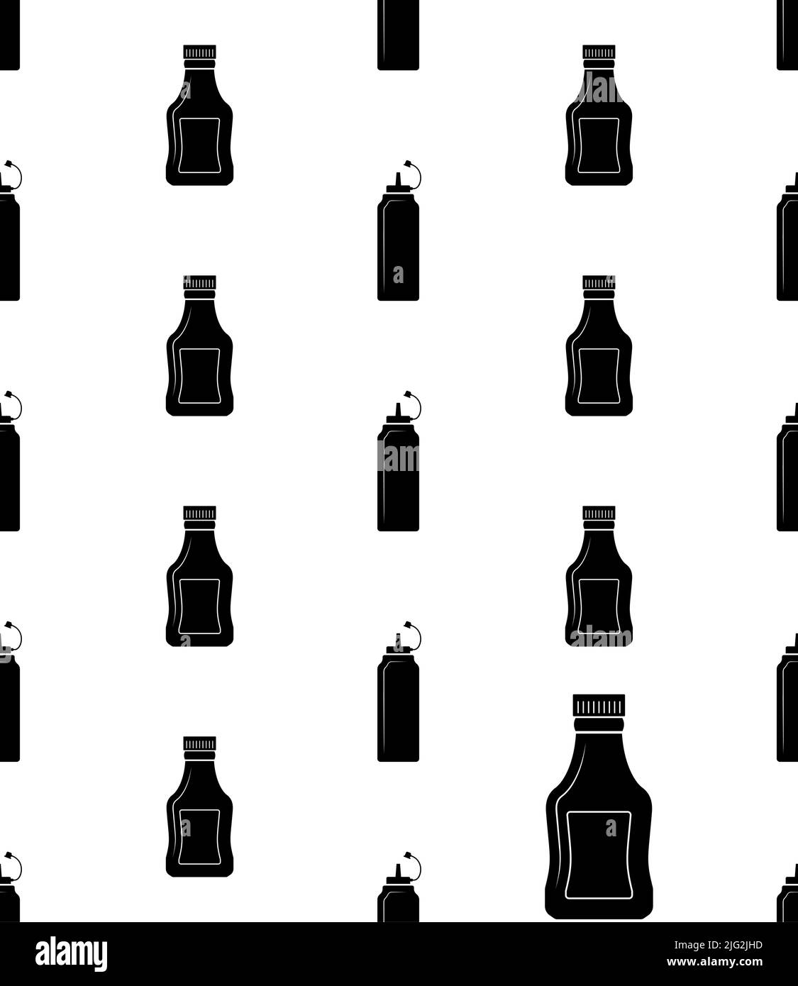 Condiment Bottle Icon Seamless Pattern, Condiment Squeeze Bottle ...