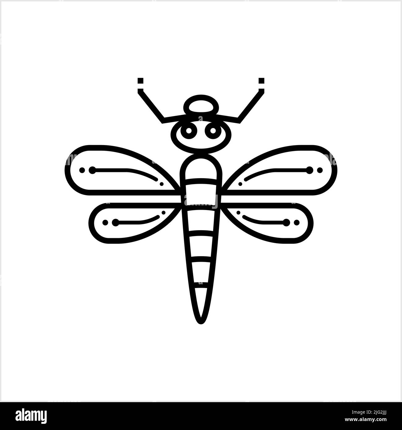 Dragonfly Icon, Insect Icon, Sharp Mandibles Predator With 360 Degree ...