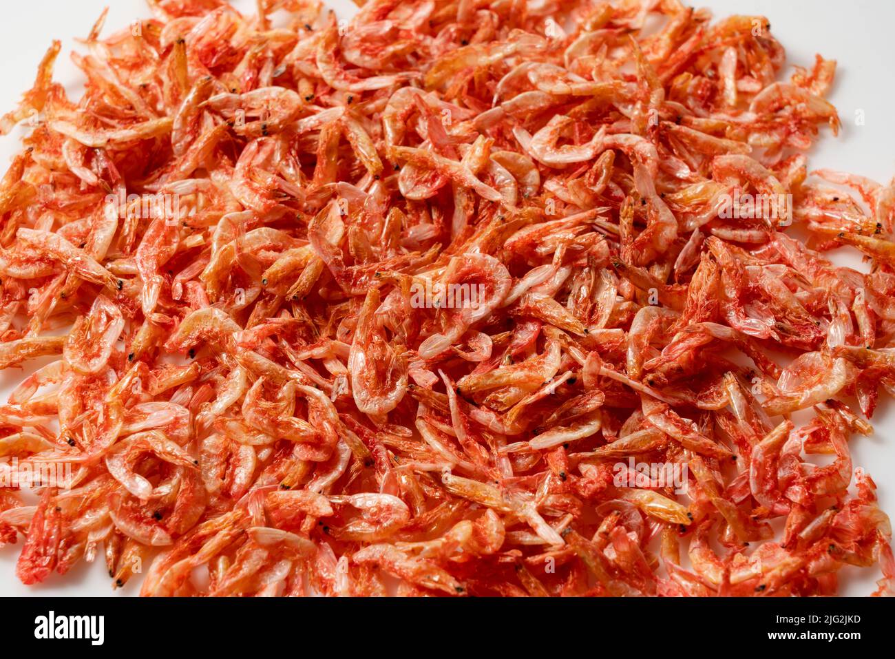 Dried sakura shrimps placed on a white background. Image of Japanese ...