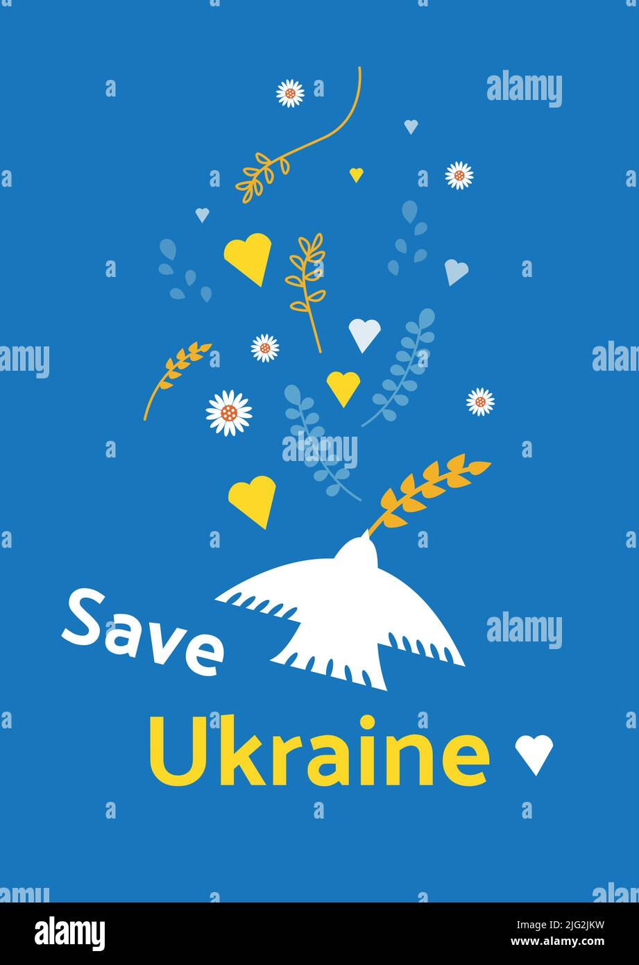 Support Ukraine poster vector flat minimal style Stock Vector Image ...