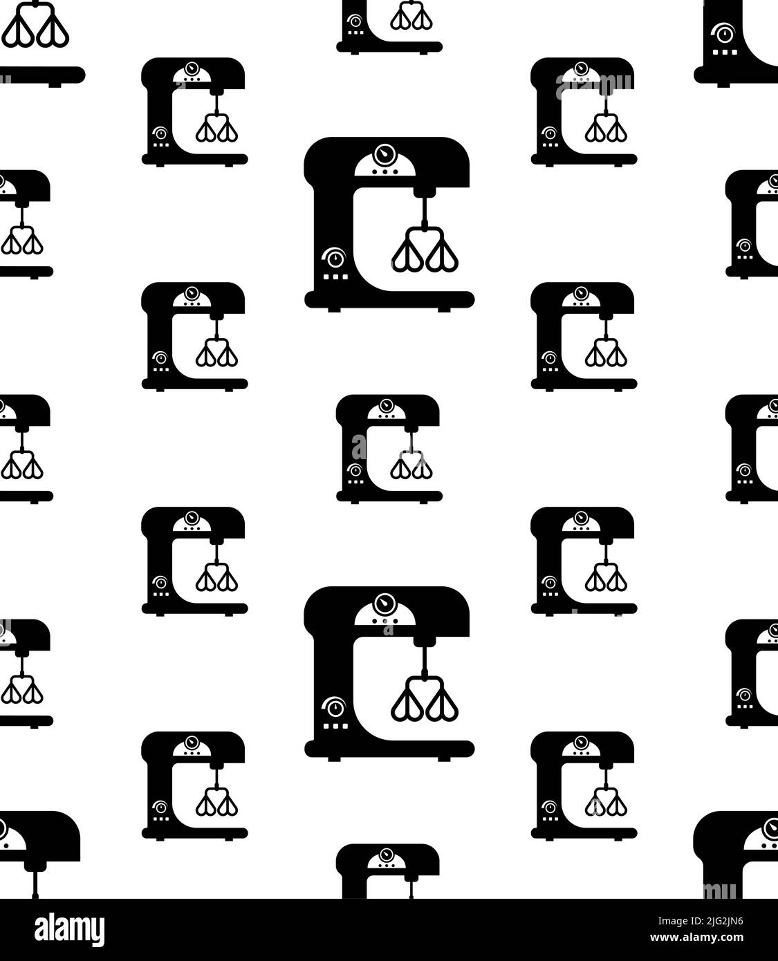 Kitchen Mixer Icon Seamless Pattern, Stand Mixer Icon, Food Or Liquid ...