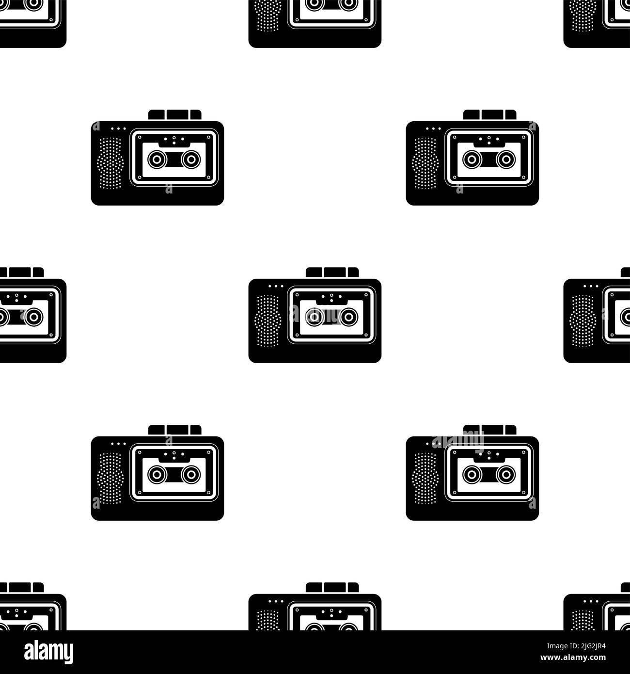 Voice Recorder Icon, Seamless Pattern, Voice Reordering Device Vector ...