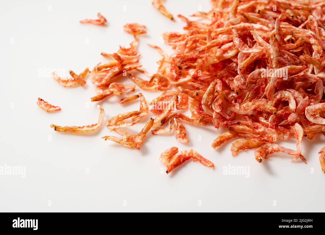 Dried sakura shrimps placed on a white background. Image of Japanese ...