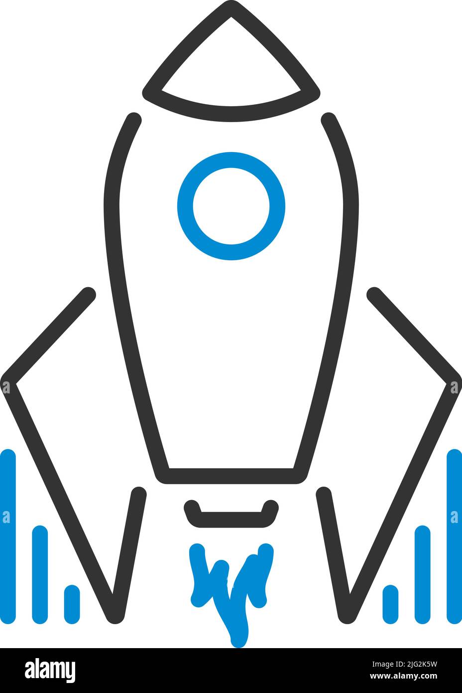 Startup Rocket Icon. Editable Bold Outline With Color Fill Design ...