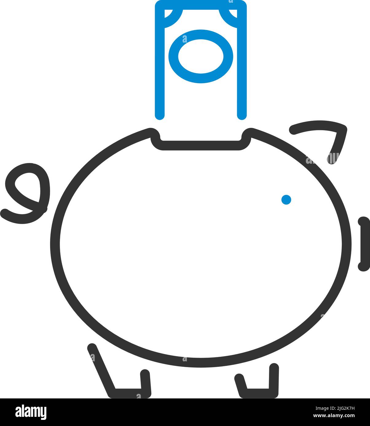Piggy Bank Icon. Editable Bold Outline With Color Fill Design. Vector ...