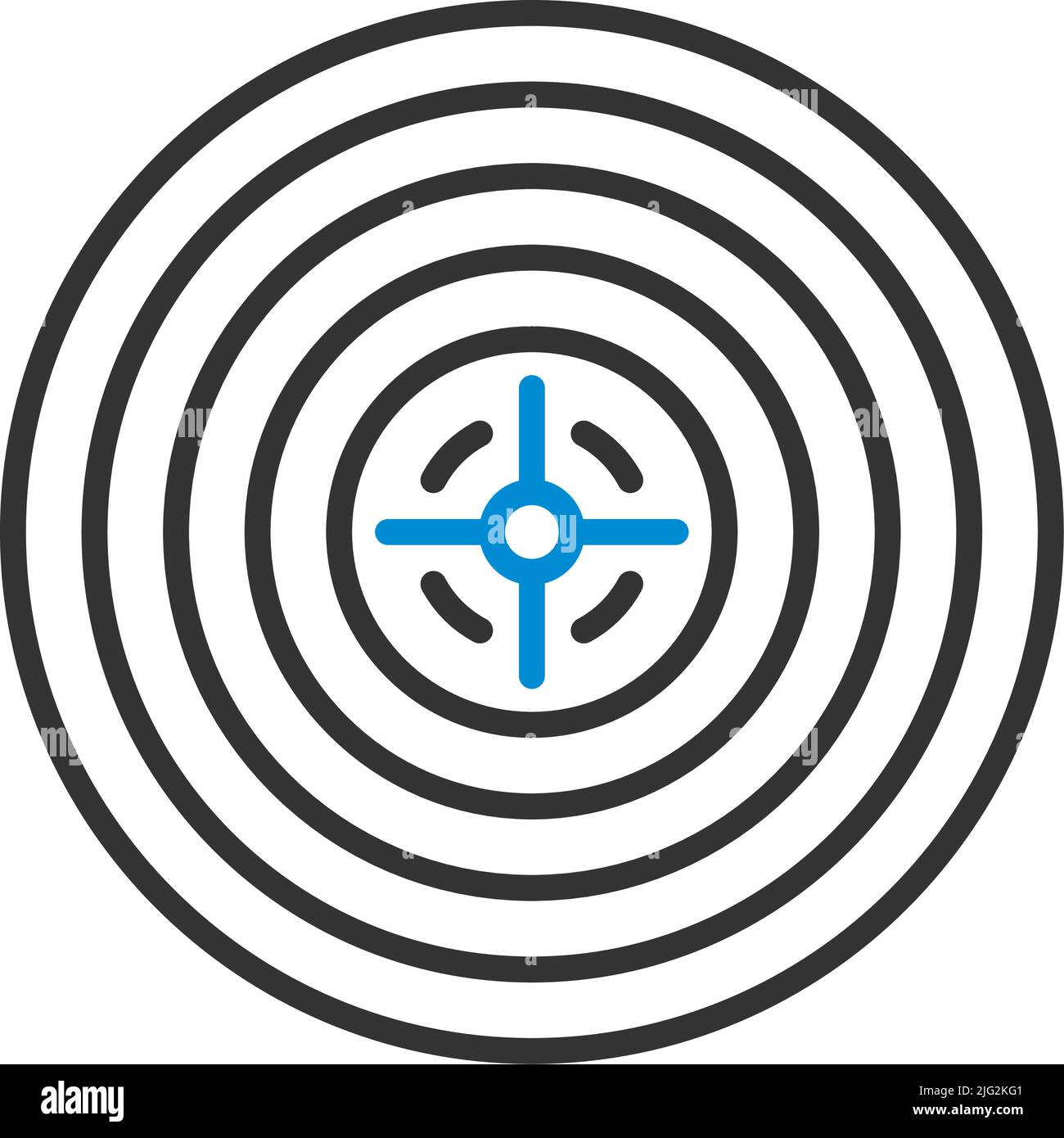 Target With Dart In Center Icon. Editable Bold Outline With Color Fill ...