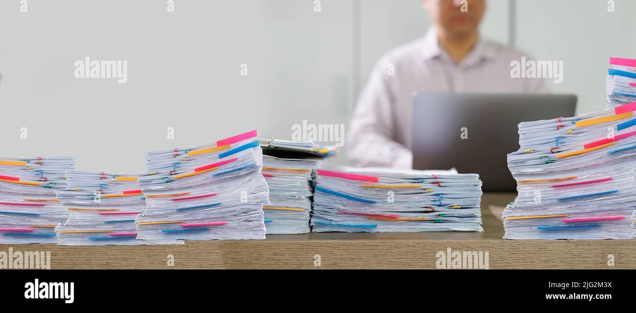 Business man work Documents checking document paperwork report for ...
