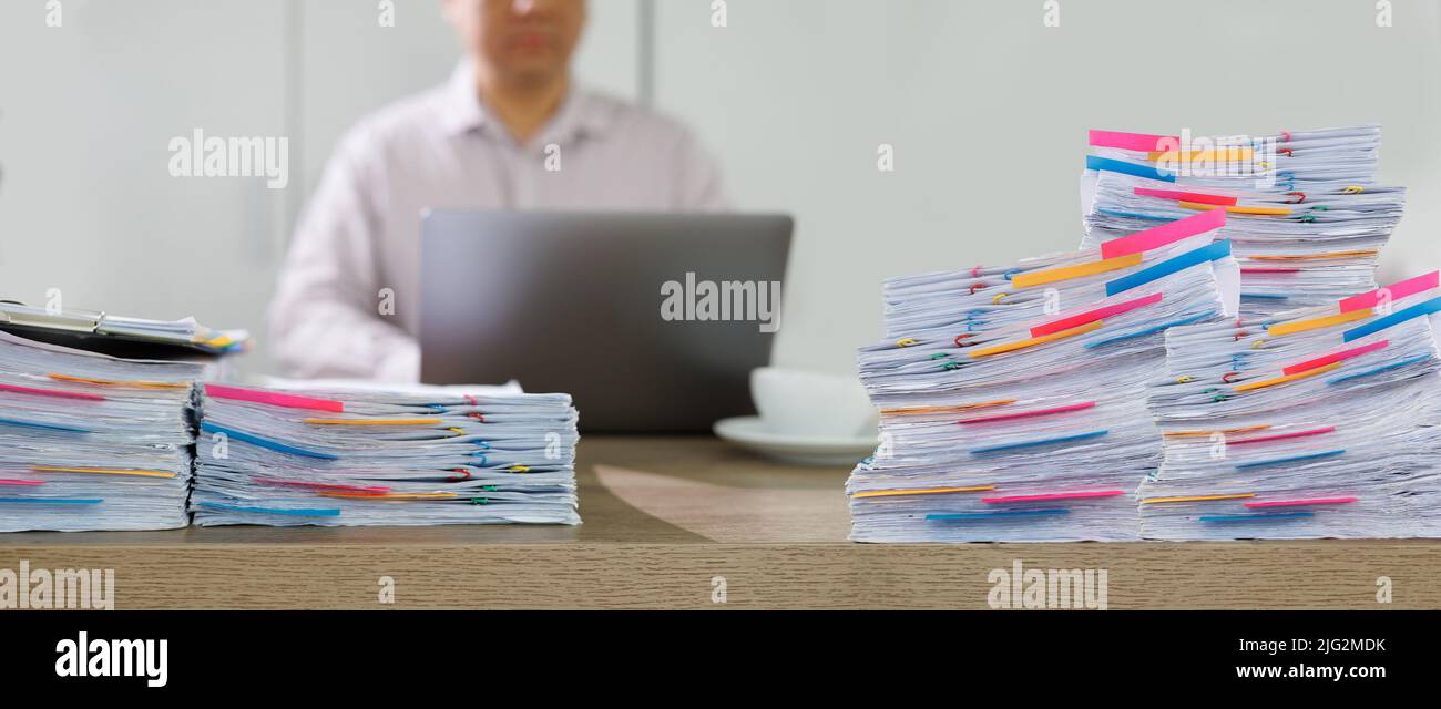 Business man work Documents checking document paperwork report for ...