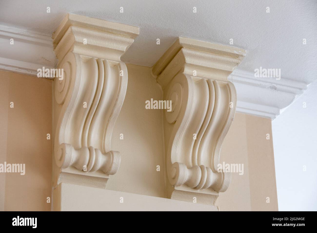 Two special design ceiling gesimse, architecture and design Stock Photo ...