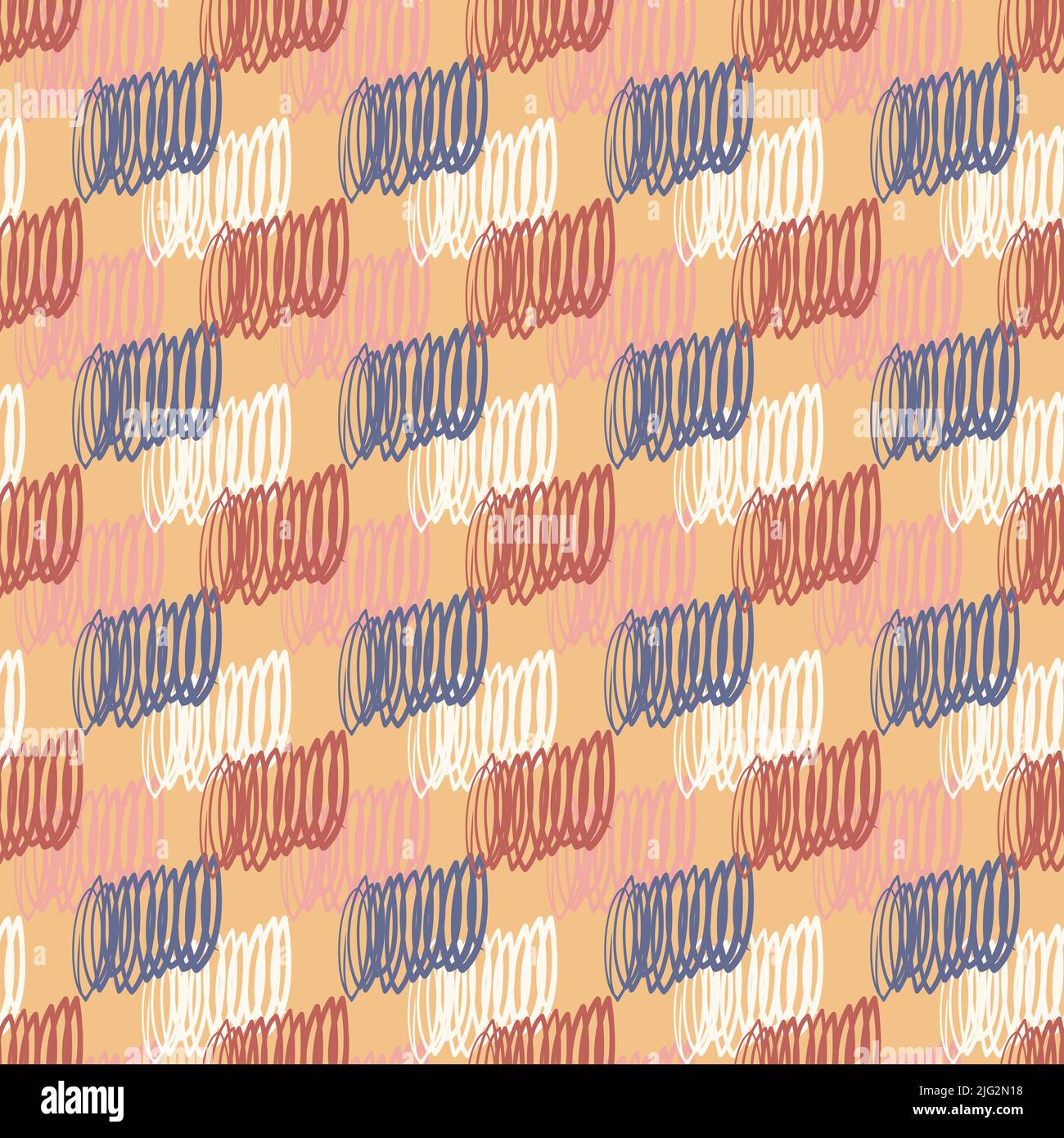 Blue yellow pastel spot hand drawn abstract background seamless pattern ...