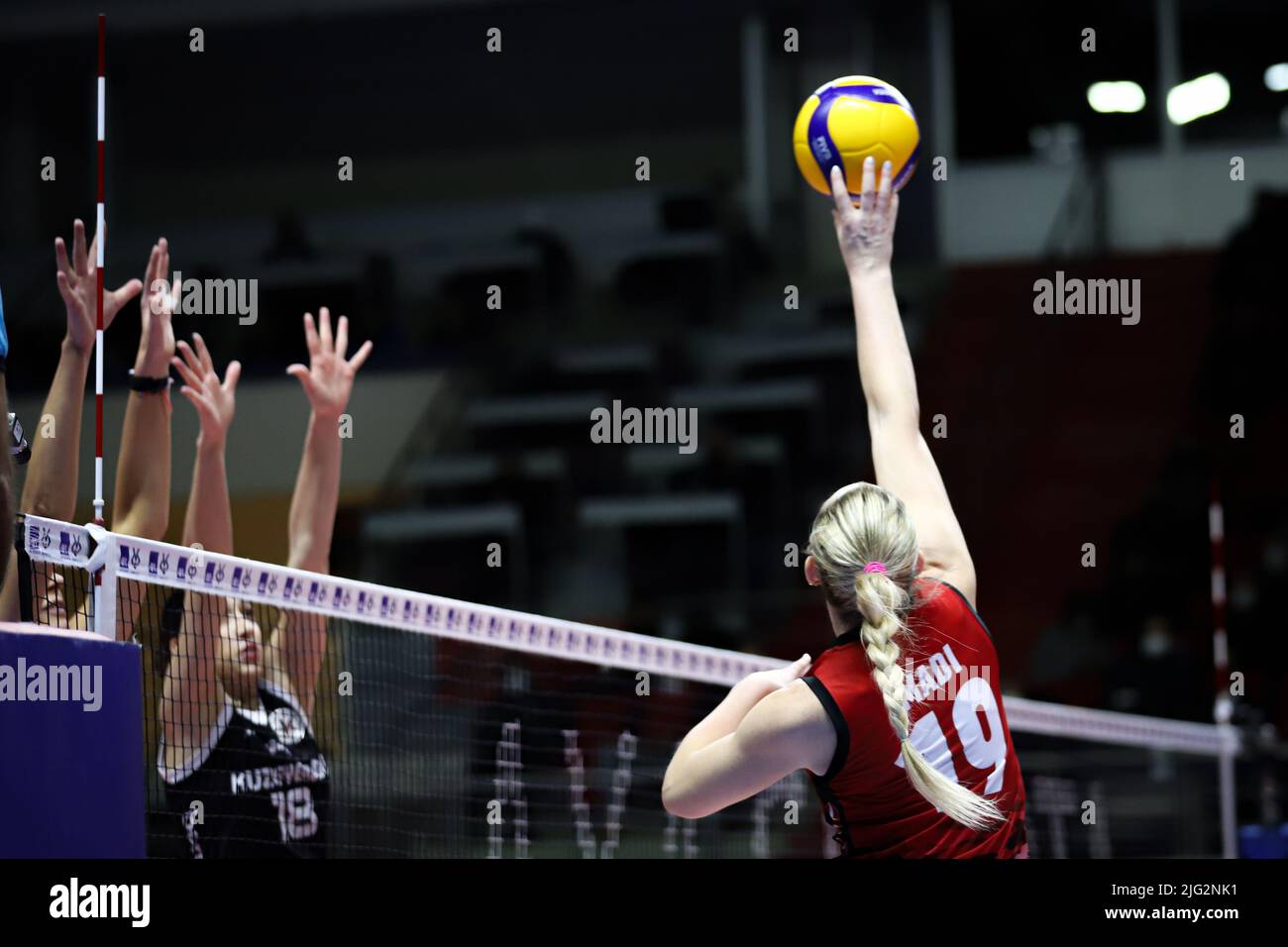 ISTANBUL, TURKEY - JANUARY 13, 2022: Madison Rishel in action during ...