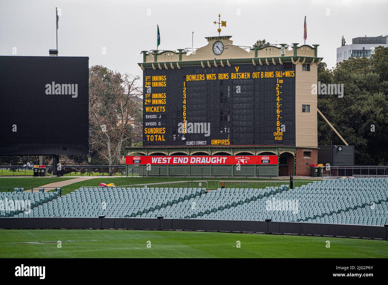 7 July 2022: Old scoreboard at the Adelaide Oval Stock Photo - Alamy