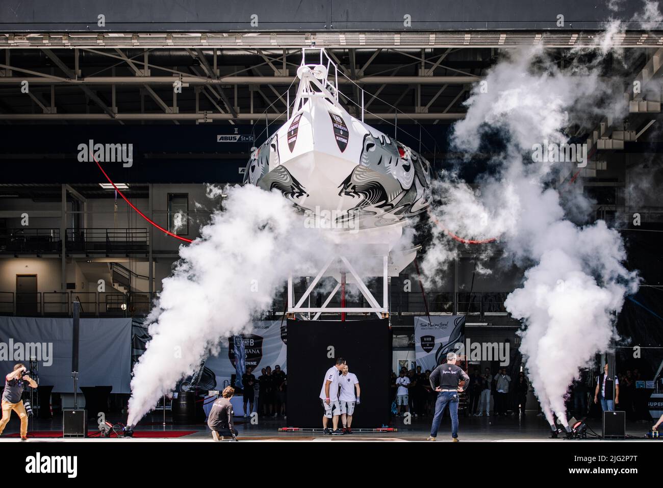 New imoca 60 launch, vandb monbana mayenne, skipper Maxime Sorel, in ...