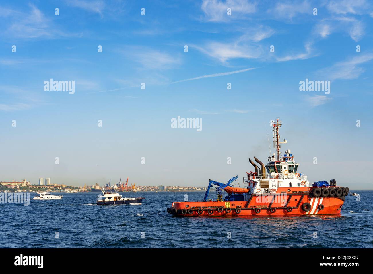 Public water transport ship in Istanbul city waterfront Stock Photo - Alamy