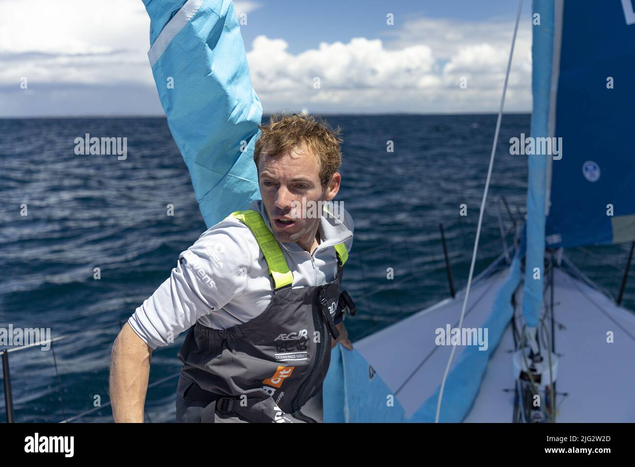 Skipper Thomas Ruyant on Imoca LinkedOut during Training prerior for ...
