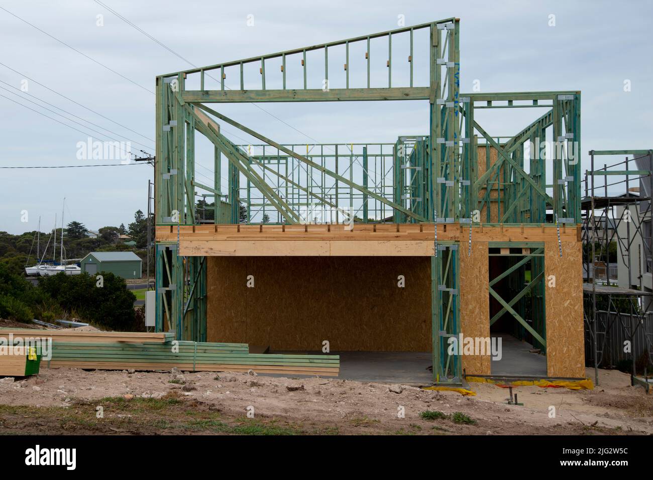Construction of a Suburban House Stock Photo - Alamy