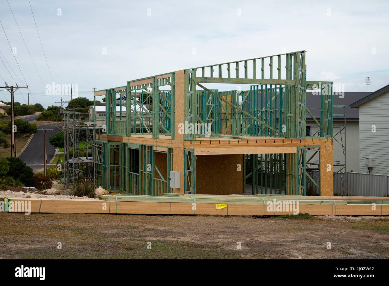 Construction of a Suburban House Stock Photo - Alamy