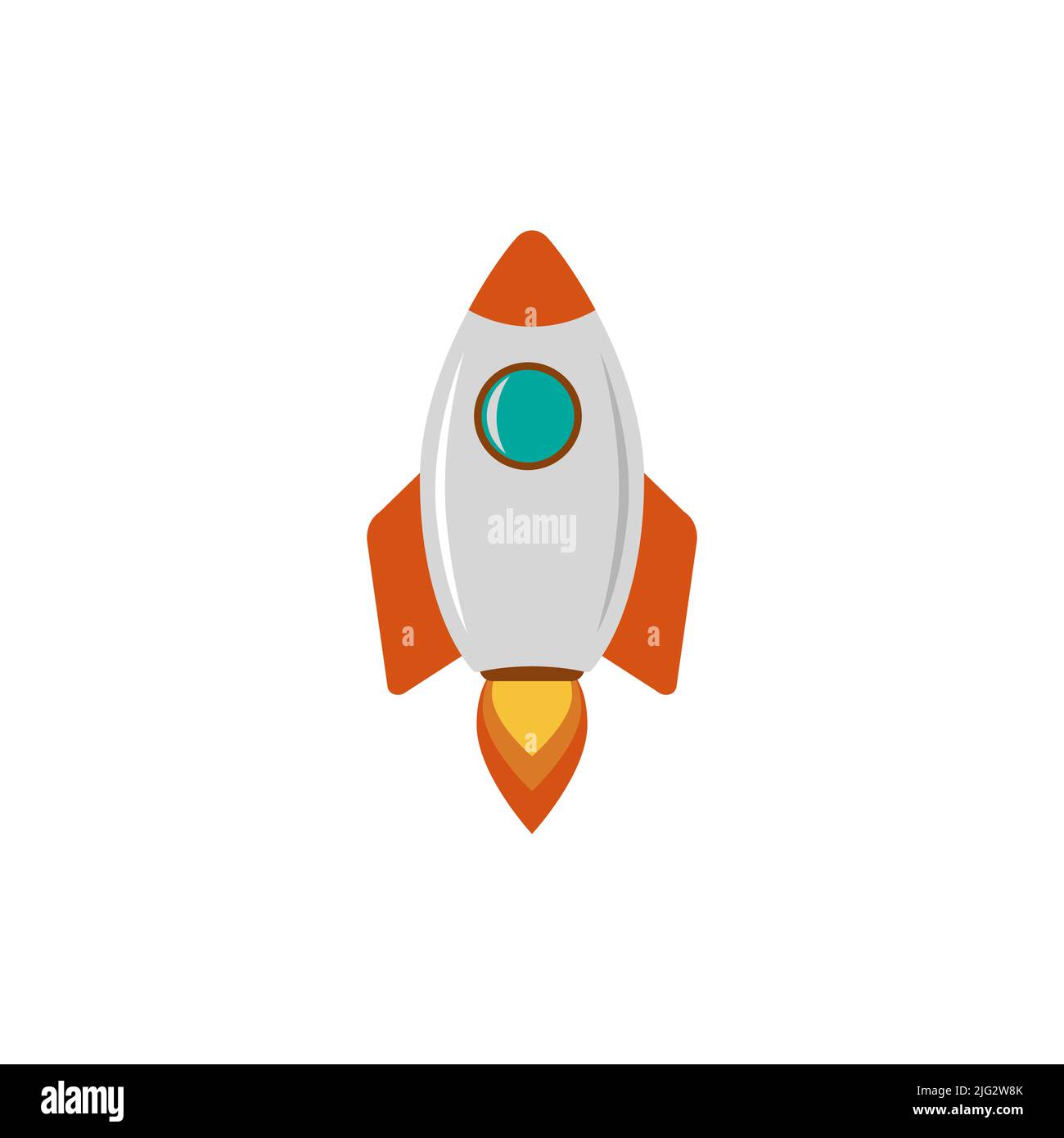 Vector flying rocket isolated on white background Stock Vector Image ...