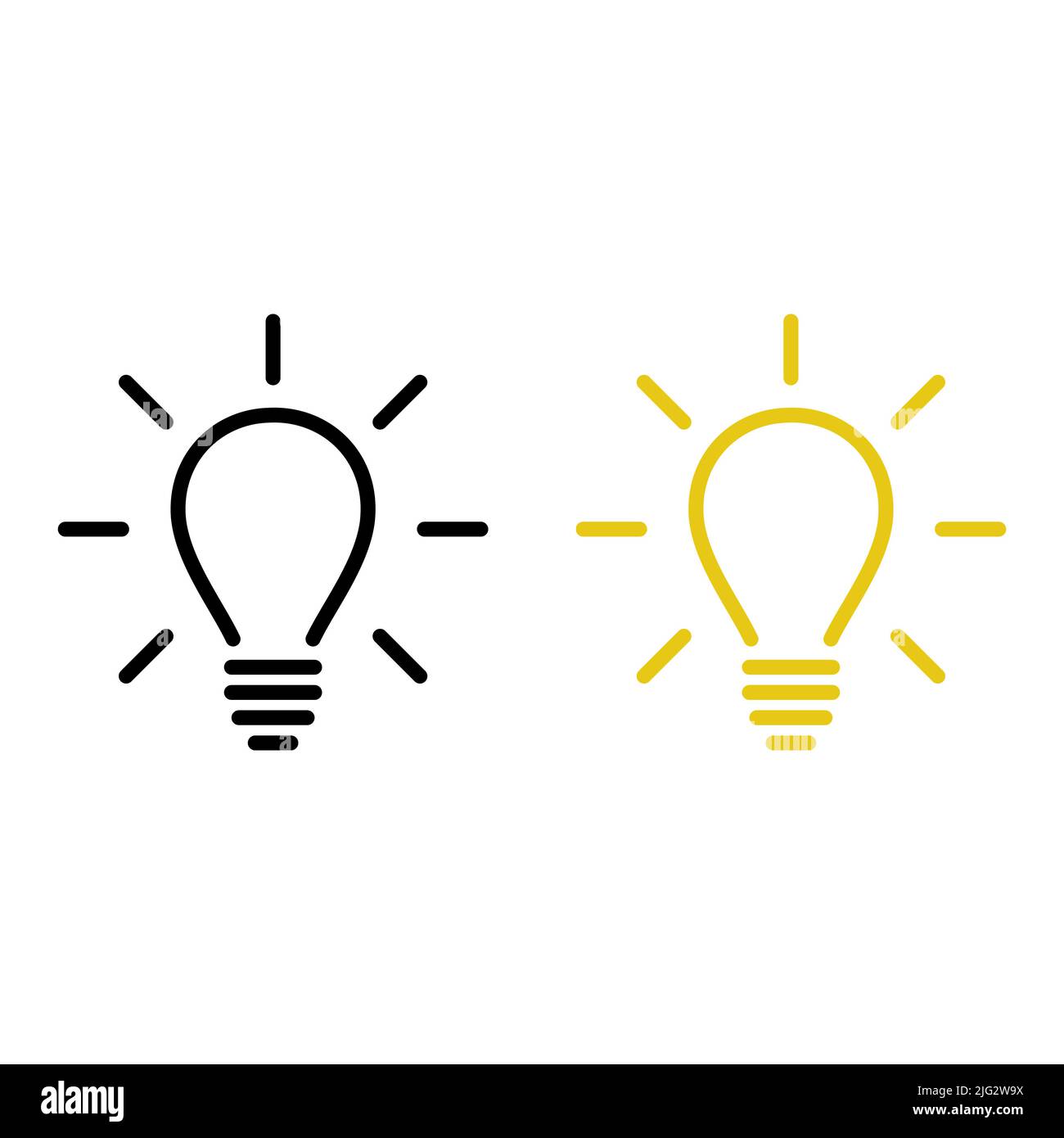 Bright light idea vector illustration isolated on white background ...