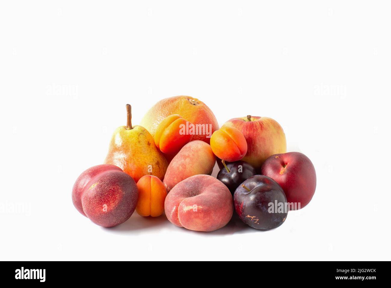Fruits assortment isolated on white background. Pear, apple, grapefruit ...