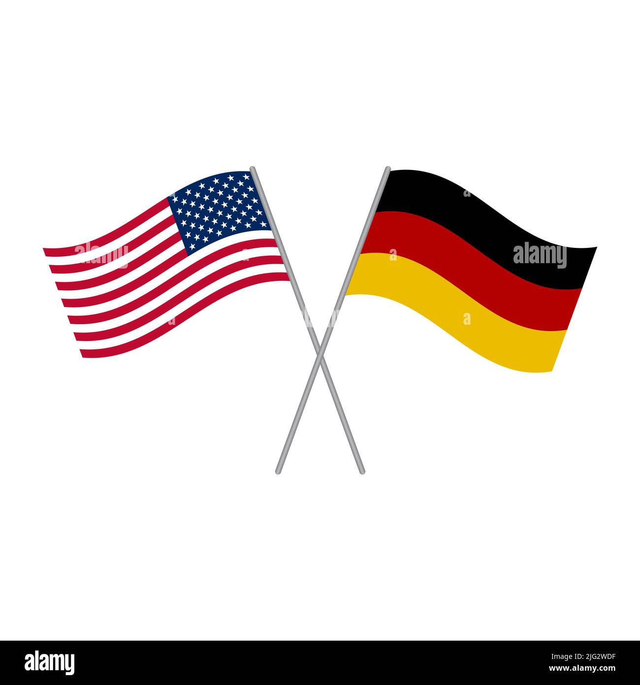 American and German flags vector isolated on white background Stock ...