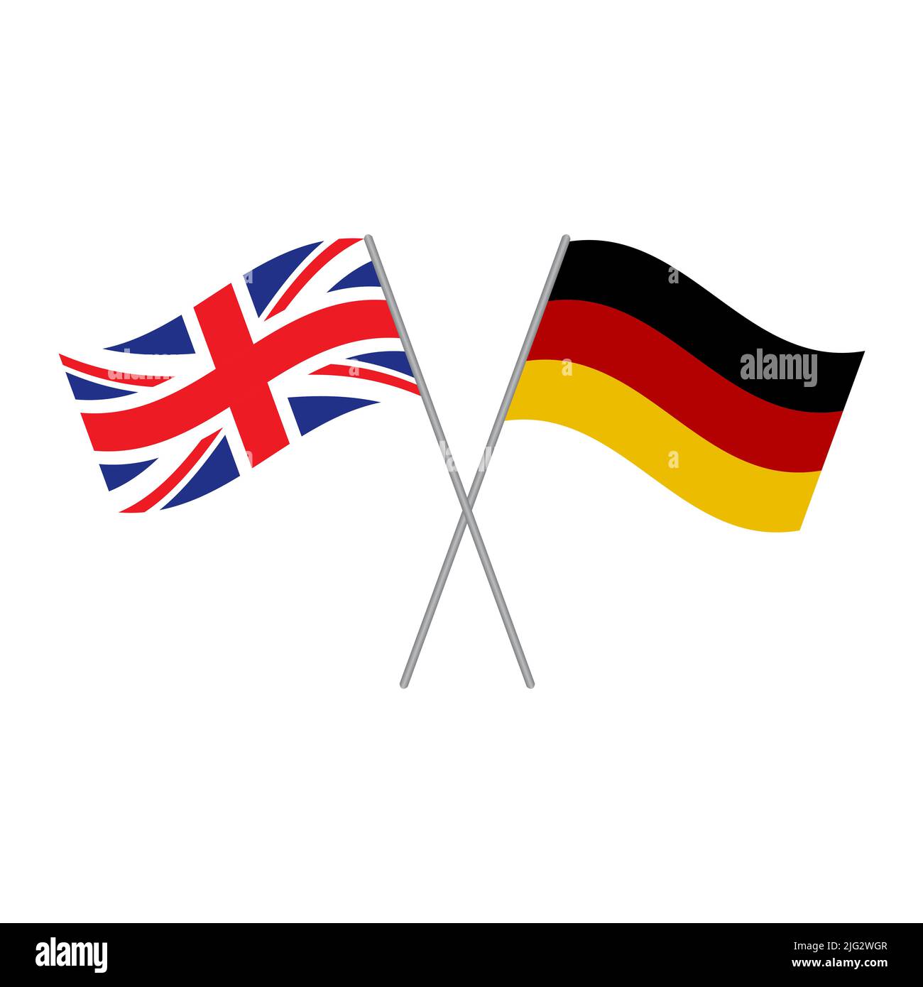German and British flags vector isolated on white background Stock ...