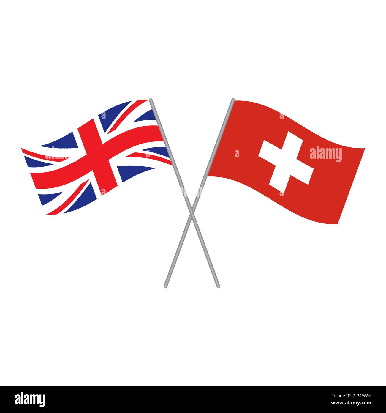 British and Swiss flags vector isolated on white background Stock ...