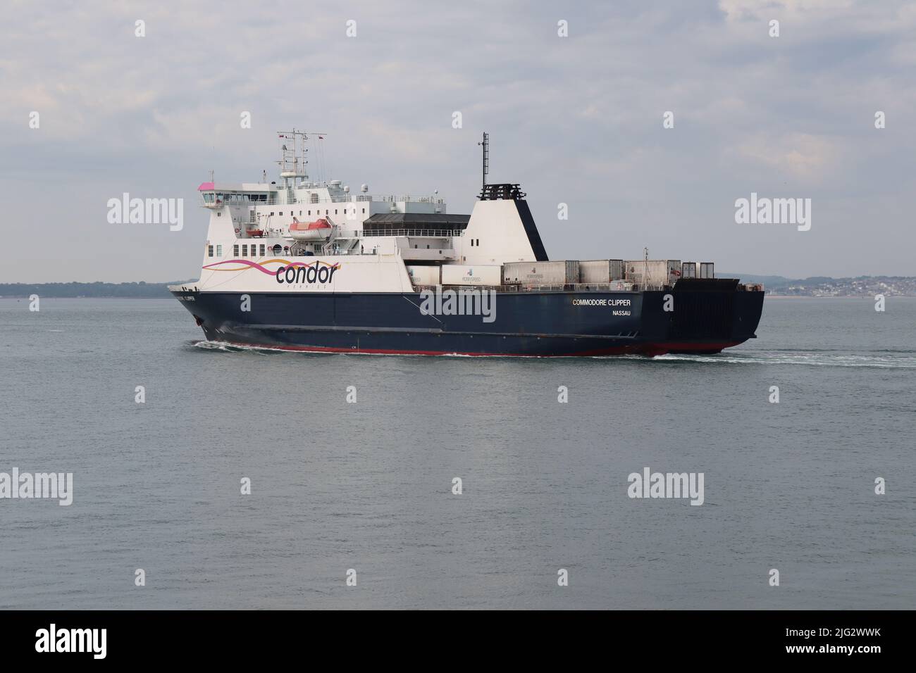 The Condor Ferries vessel COMMODORE CLIPPER heading into The Solent ...