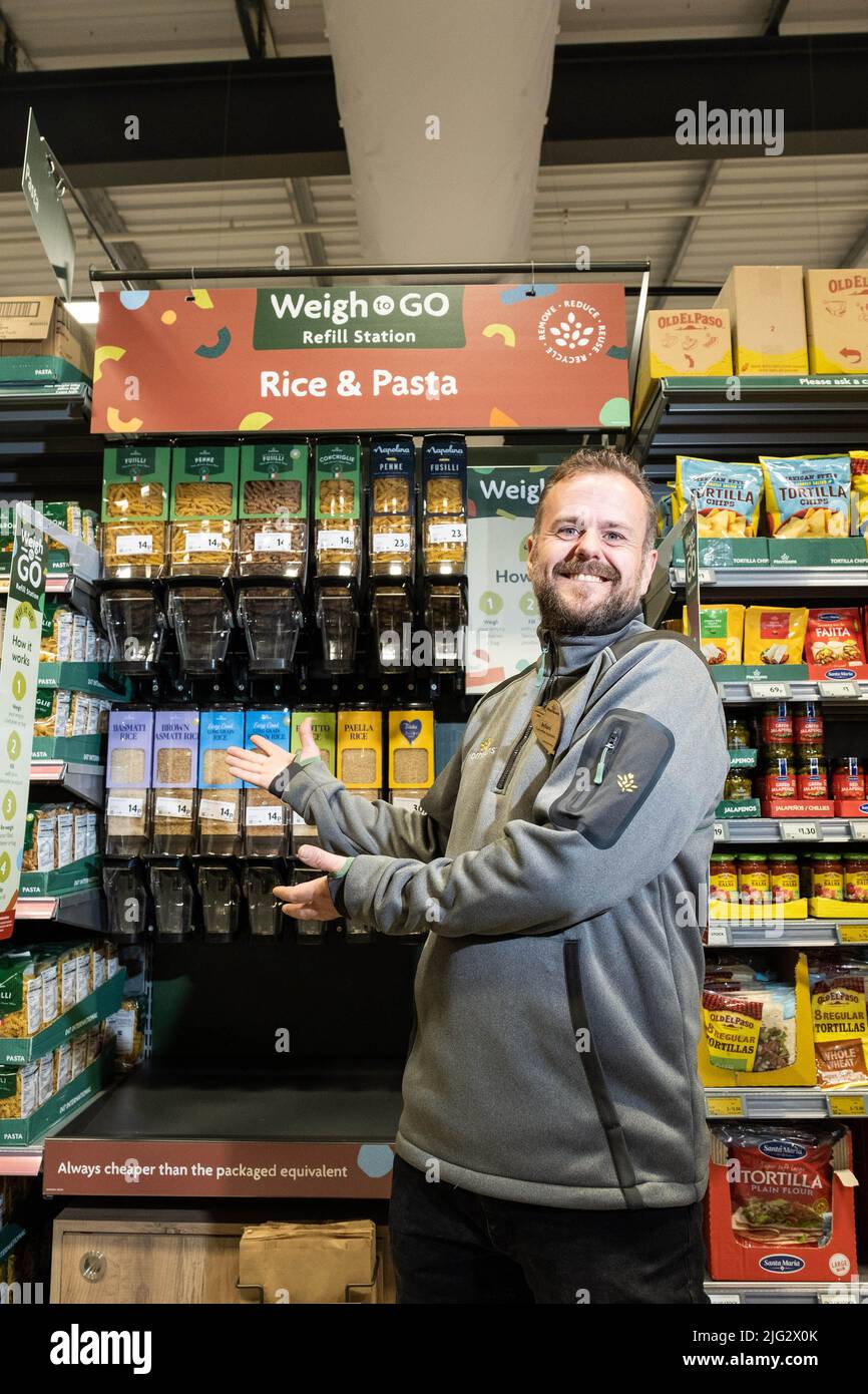 EDITORIAL USE ONLY Adam Matthews, Customer Assistant at Morrisons at ...