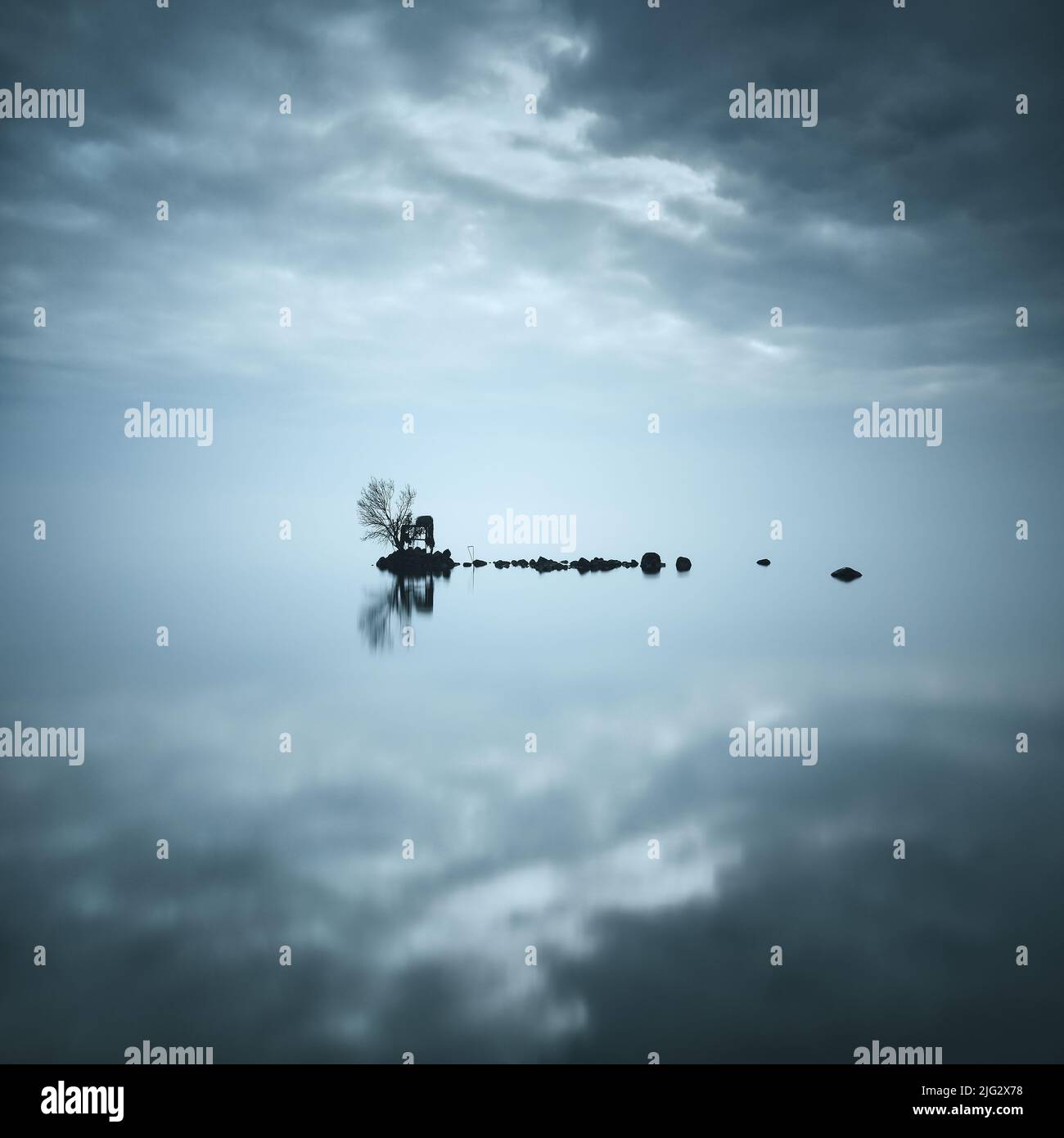 Island in lake, Lough Neagh, Northern Ireland, United Kingdom Stock ...