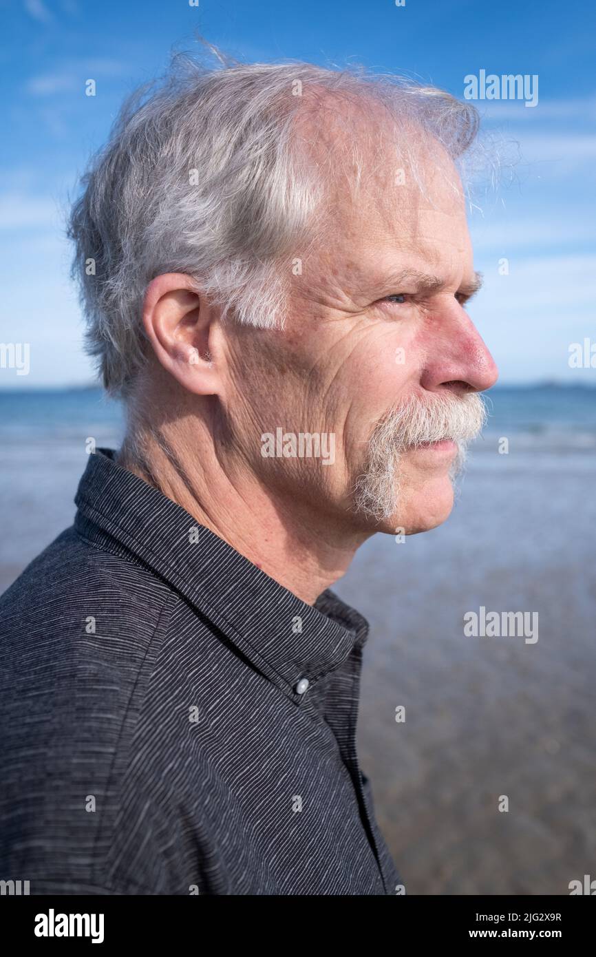 France, Brittany, Saint-Malo, 2022-06-06. Portrait of Pete Fromm at the ...
