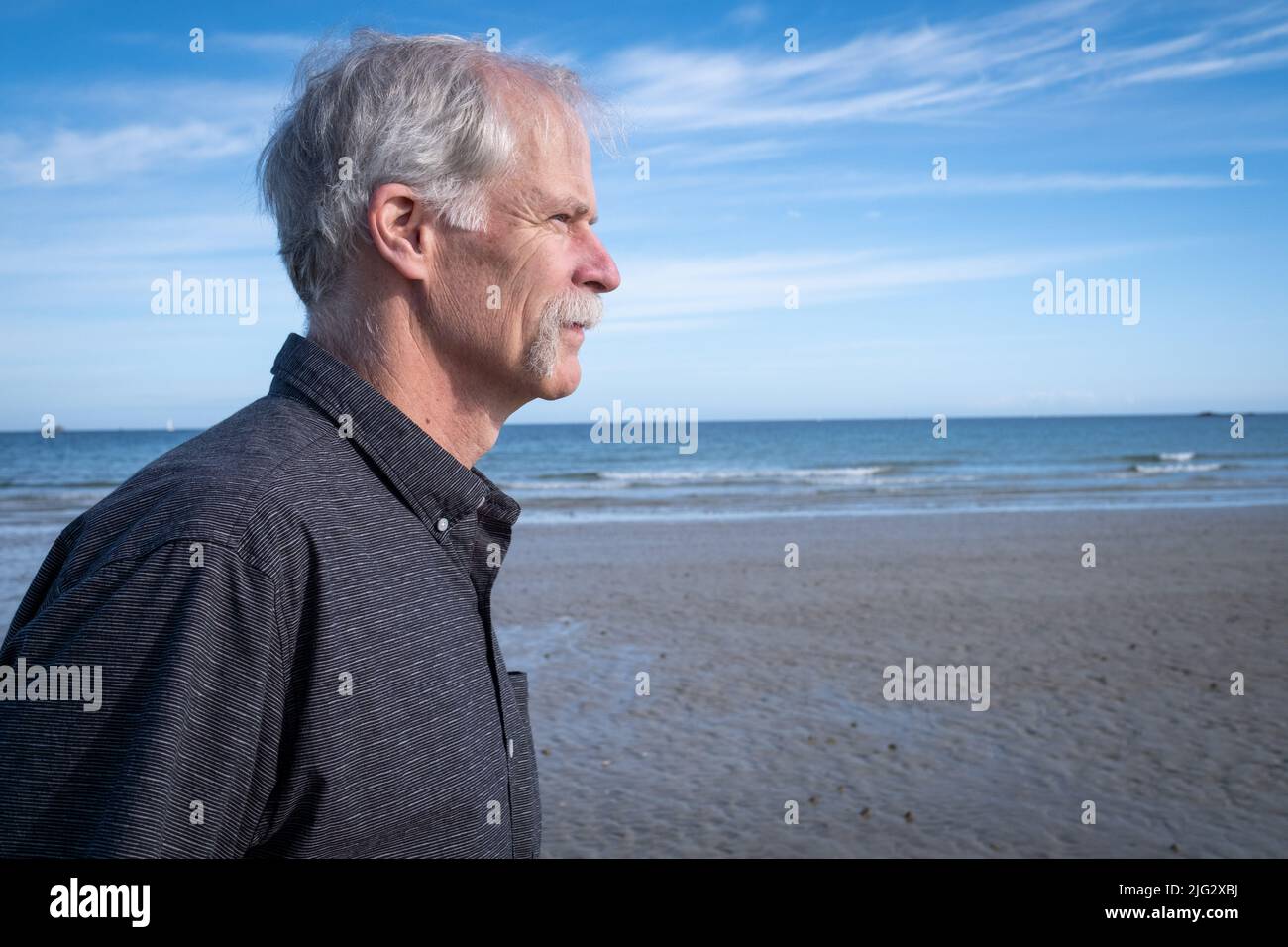 France, Brittany, Saint-Malo, 2022-06-06. Portrait of Pete Fromm at the ...