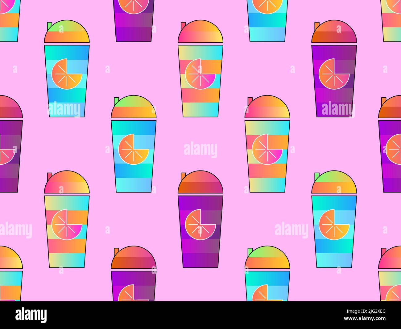 Fruit smoothie seamless pattern. Shaker with orange juice. Drink for a ...