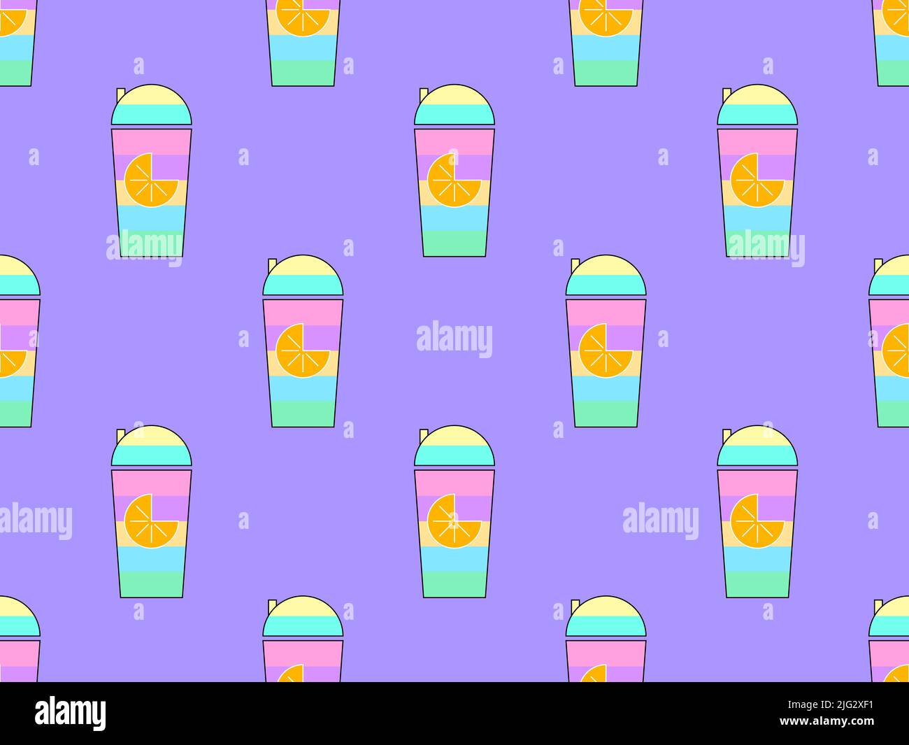 Fruit smoothie seamless pattern. Shaker with orange juice. Drink for a ...