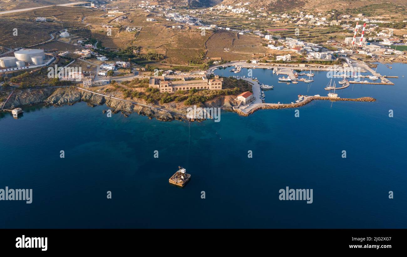Syros port aerial view hi-res stock photography and images - Alamy