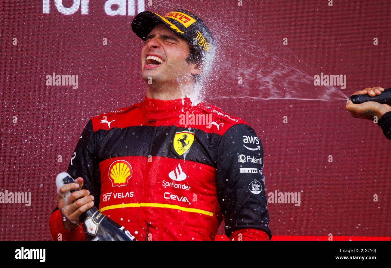 Carlos Sainz celebrates winning his first ever F1 Grand Prix on the ...