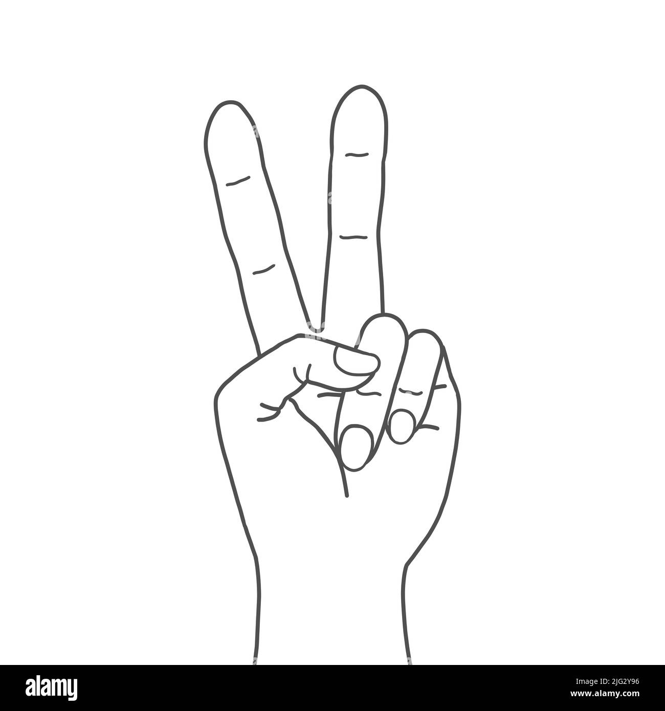Peace Fingers Drawing