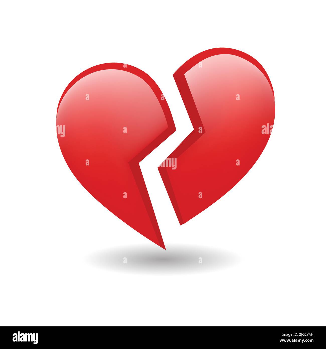 Broken Red Heart Emoji Vector. The isolated vector red love heart ...