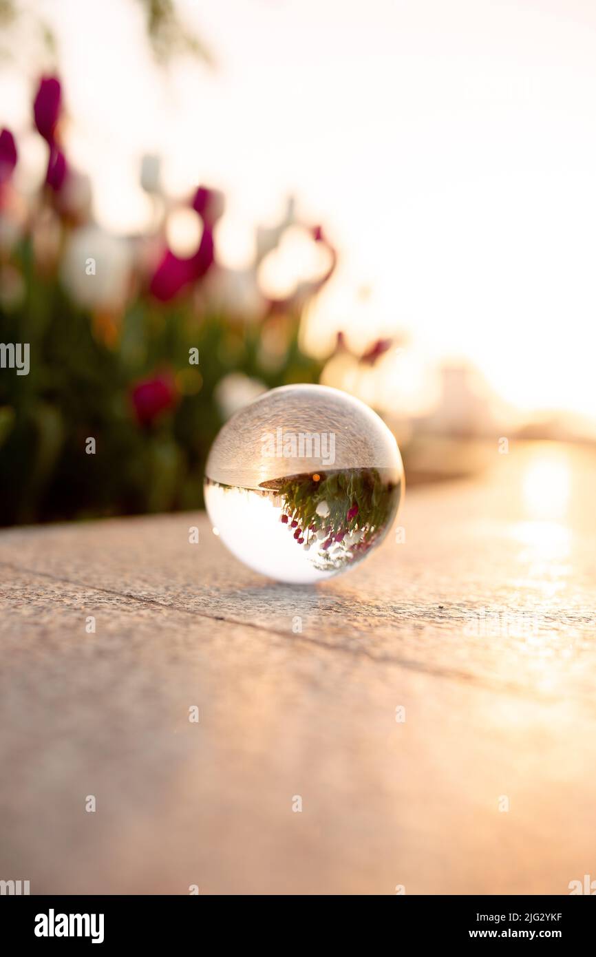glass optical ball at sunset in the city in Ukraine Stock Photo - Alamy