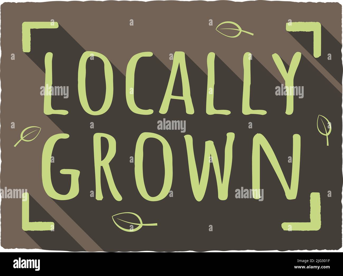 green and brown LOCALLY GROWN sign or label, vector illustration Stock ...